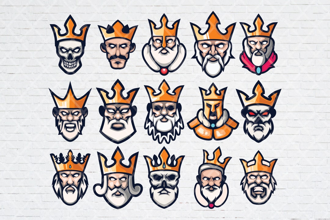 King Head With Crown SVG Bundle: Retro Vintage Cut Files (digital ...