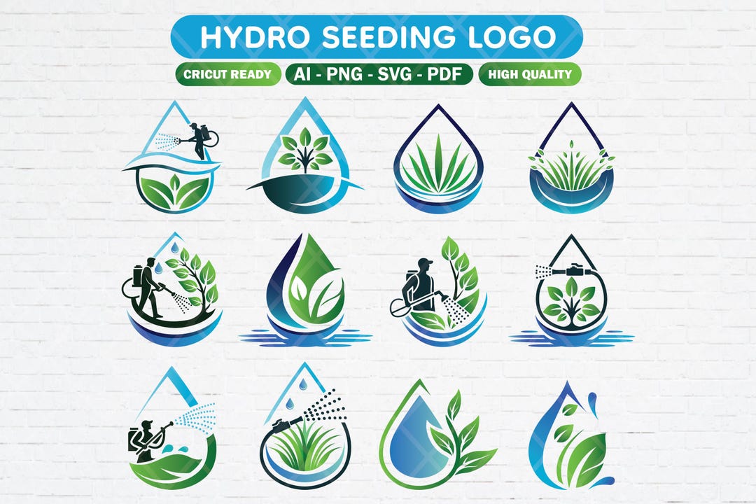 Hydro Seeding Logo Bundle, Hydro Seed SVG Bundle, Hydro Seed Premade ...