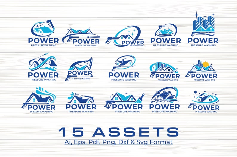 NEW DESIGN!! Professional Detailed Pressure Washing Logo: SVG Bundle ...