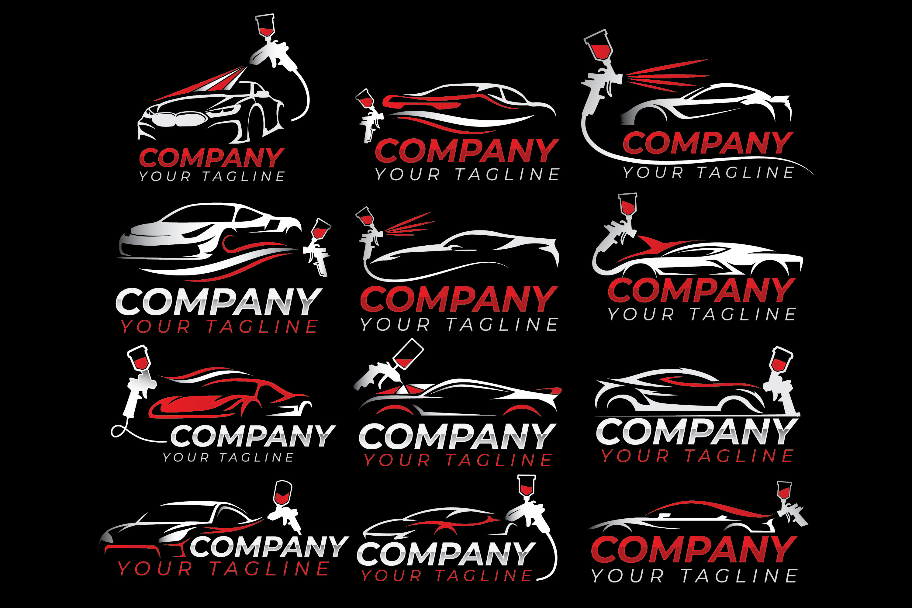 15 Car Painting Logo Template, Car Paint Service Branding Kit, Car ...