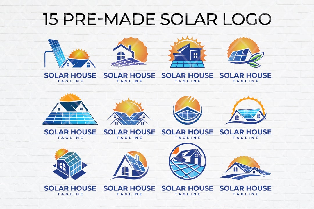 Sun Solar House Energy Logo Design Collection. SVG Bundle Instant ...