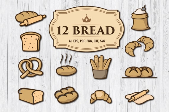 Printable of Minimalist Bread Logo SVG Bundle: Instant - Etsy