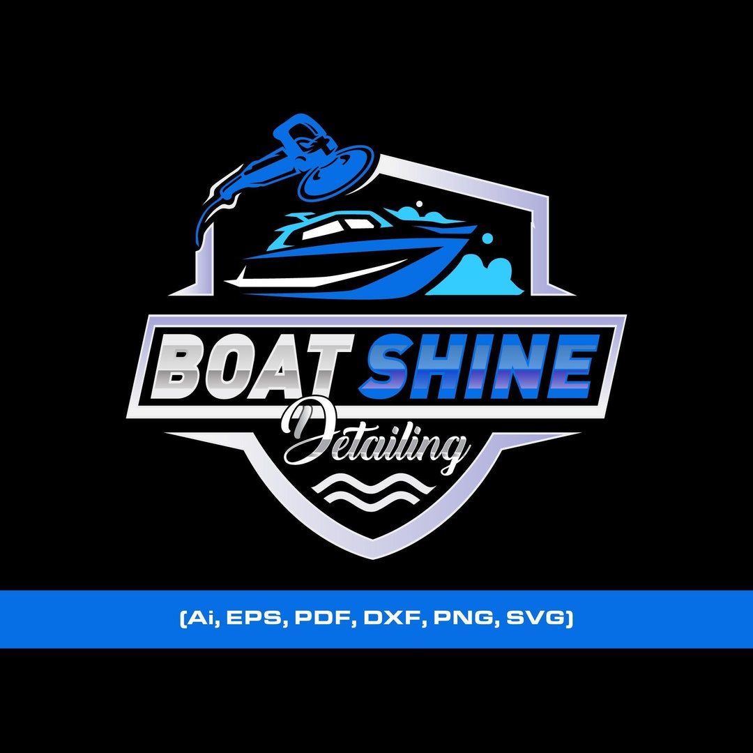 Boat Wash and Detailing Logo, Boat Services Logo Template, Speed Boat ...