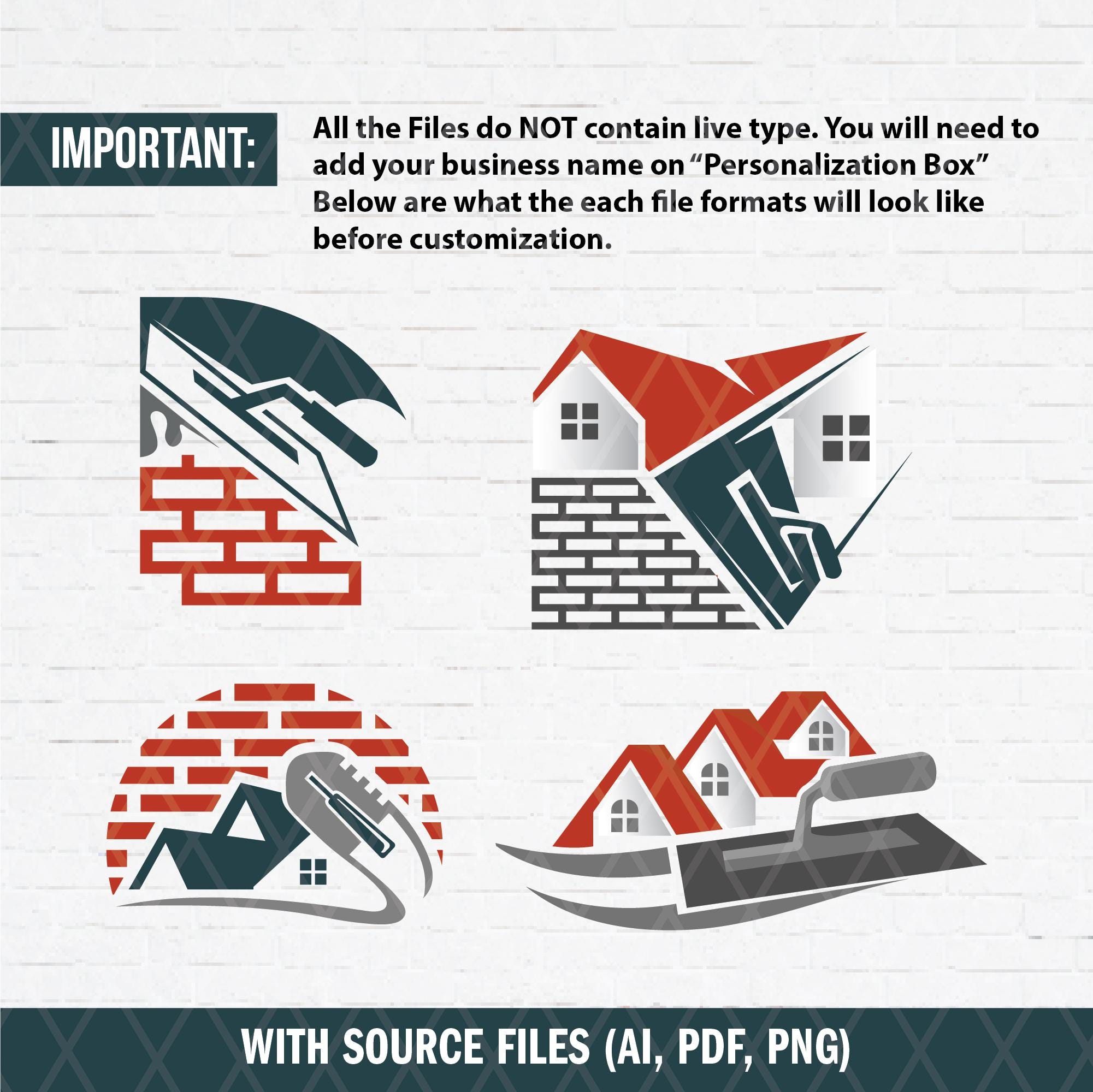 Custom House Plastering Logo Version 1, Personalized Plastering Wall ...