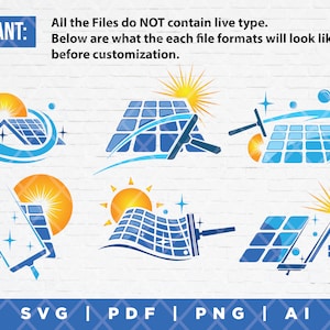 Solar Cleaning Logo SVG Bundle, Eco Cleaning Logo Set, Solar Energy ...
