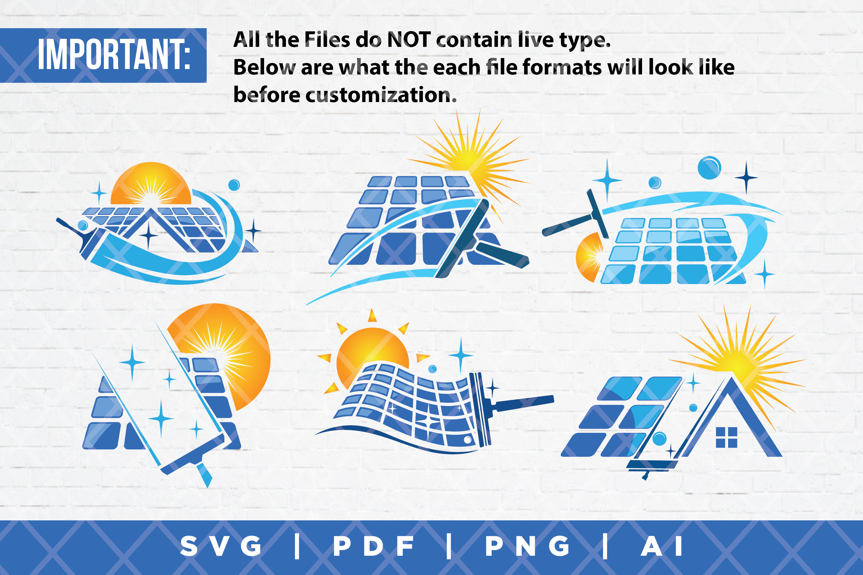 Solar Cleaning Logo SVG Bundle, Eco Cleaning Logo Set, Solar Energy ...