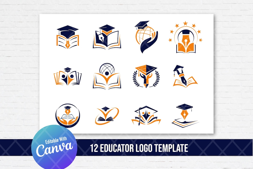 Canva Editable Educator Logo Templates: Education Branding (PDF) - Etsy