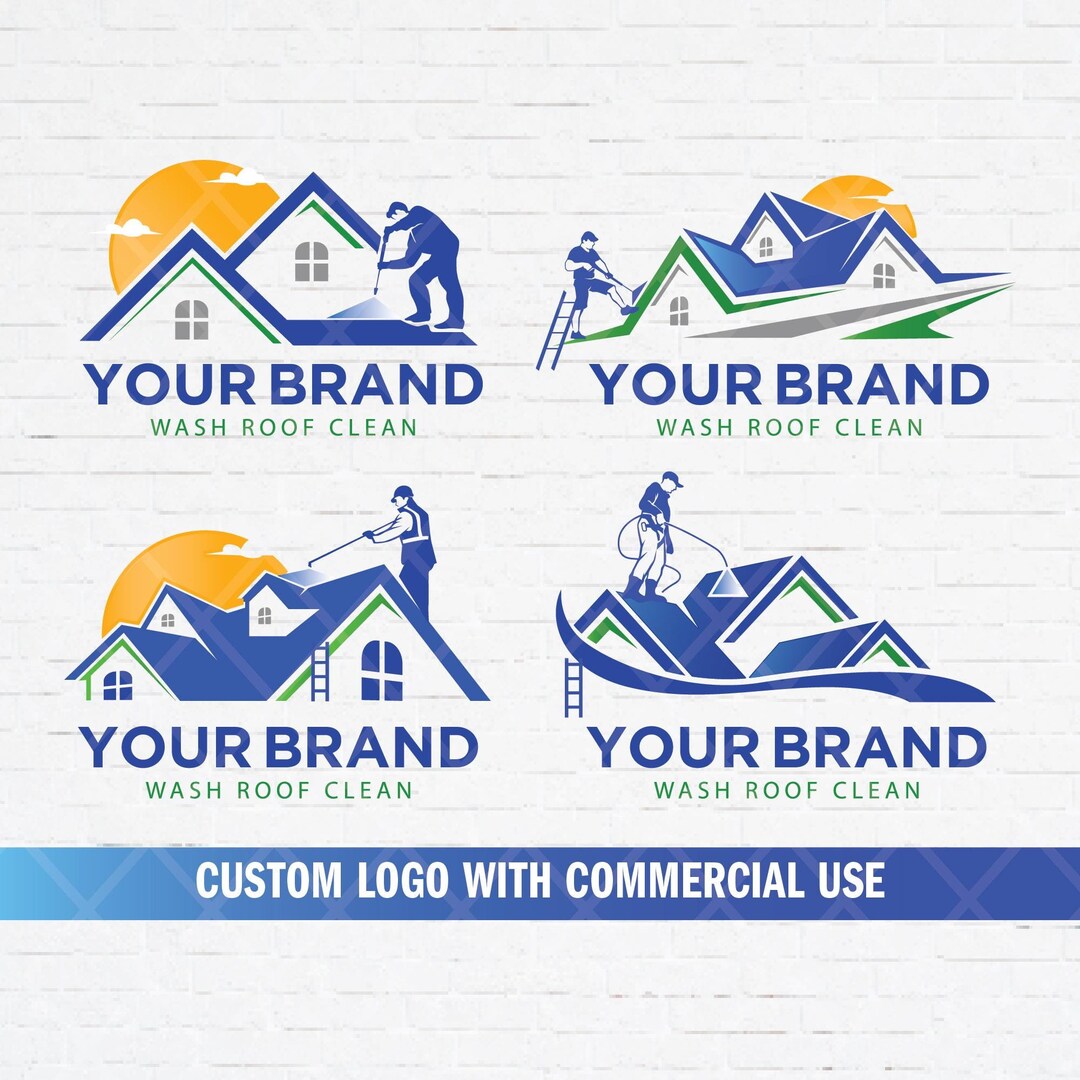 Custom Roof Cleaning Logo: Modern Roofing Business Design (digital File ...