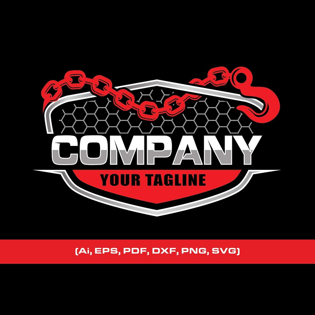 Towing Truck Logo SVG PNG, Towing Chain Logo, Towing Business Logo ...