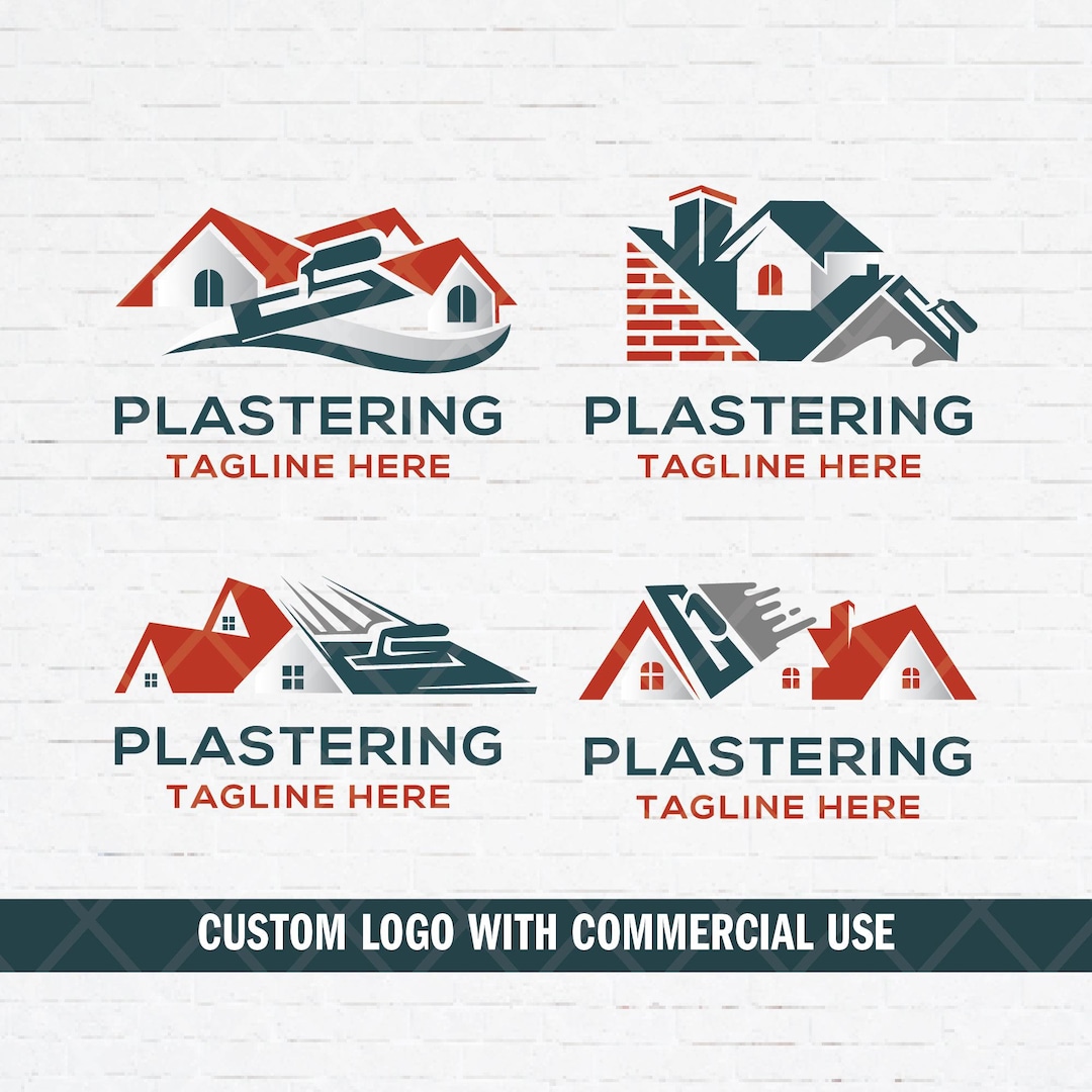 Custom House Plastering Logo Version 2, Personalized Plastering Wall ...