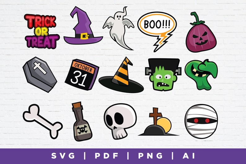 Funny Halloween Photo Booth Props: SVG PNG Bundle (digital Download) - Etsy