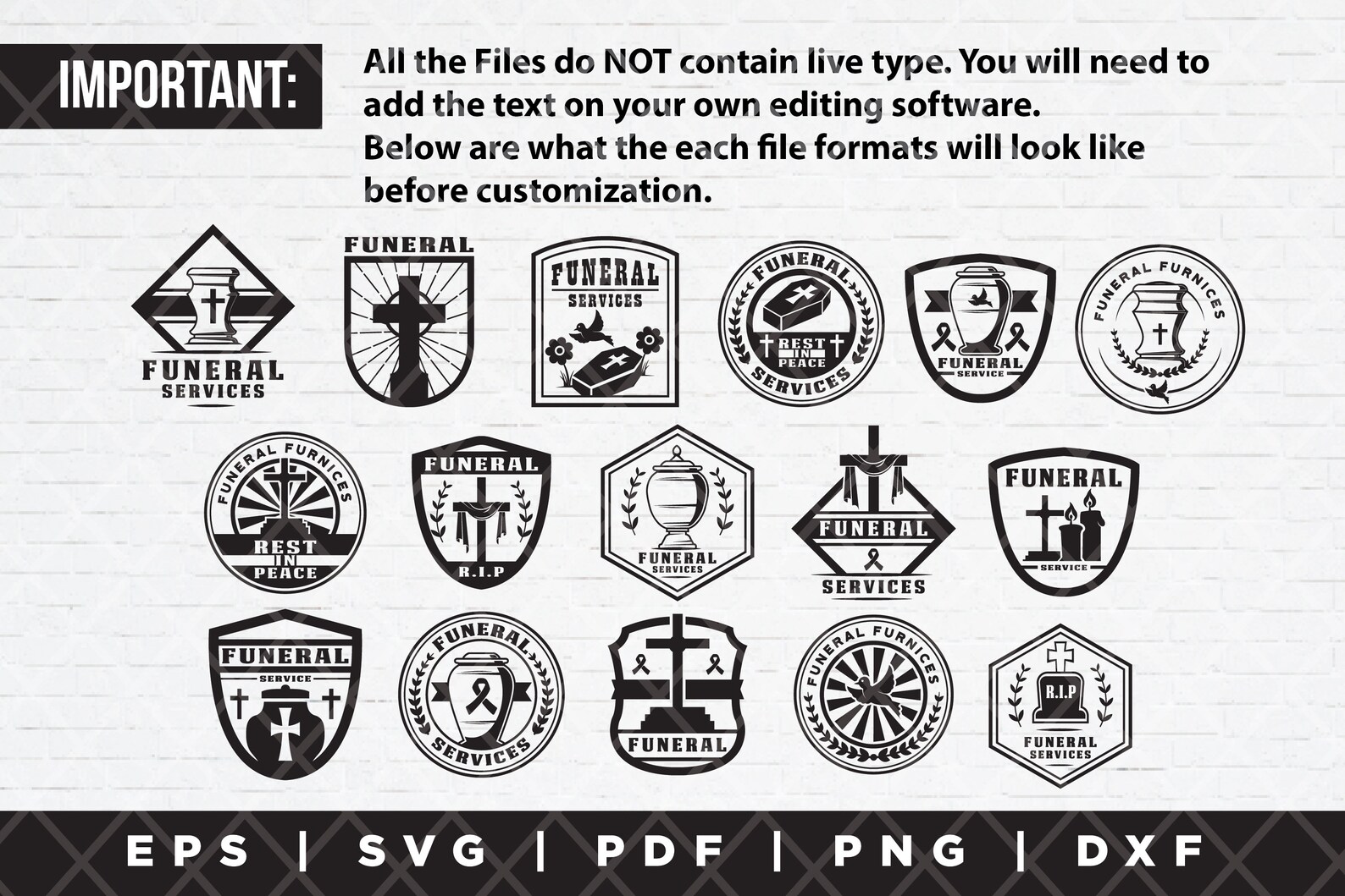 Funeral Svg Bundle, Funeral Services Clipart Design, Memorial Png Svg ...