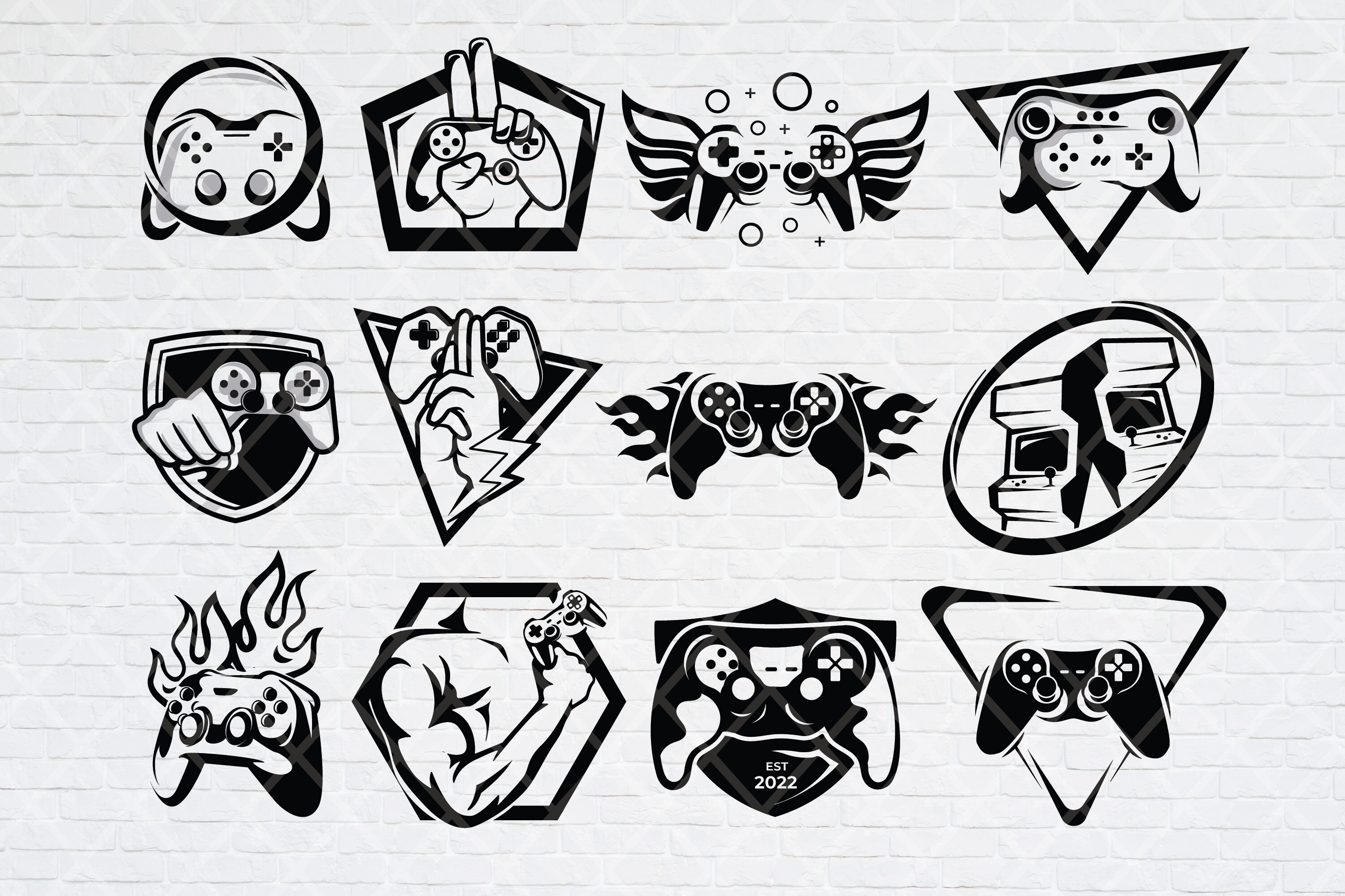 Retro Video Game Console Logo Design SVG Bundle: Instant - Etsy