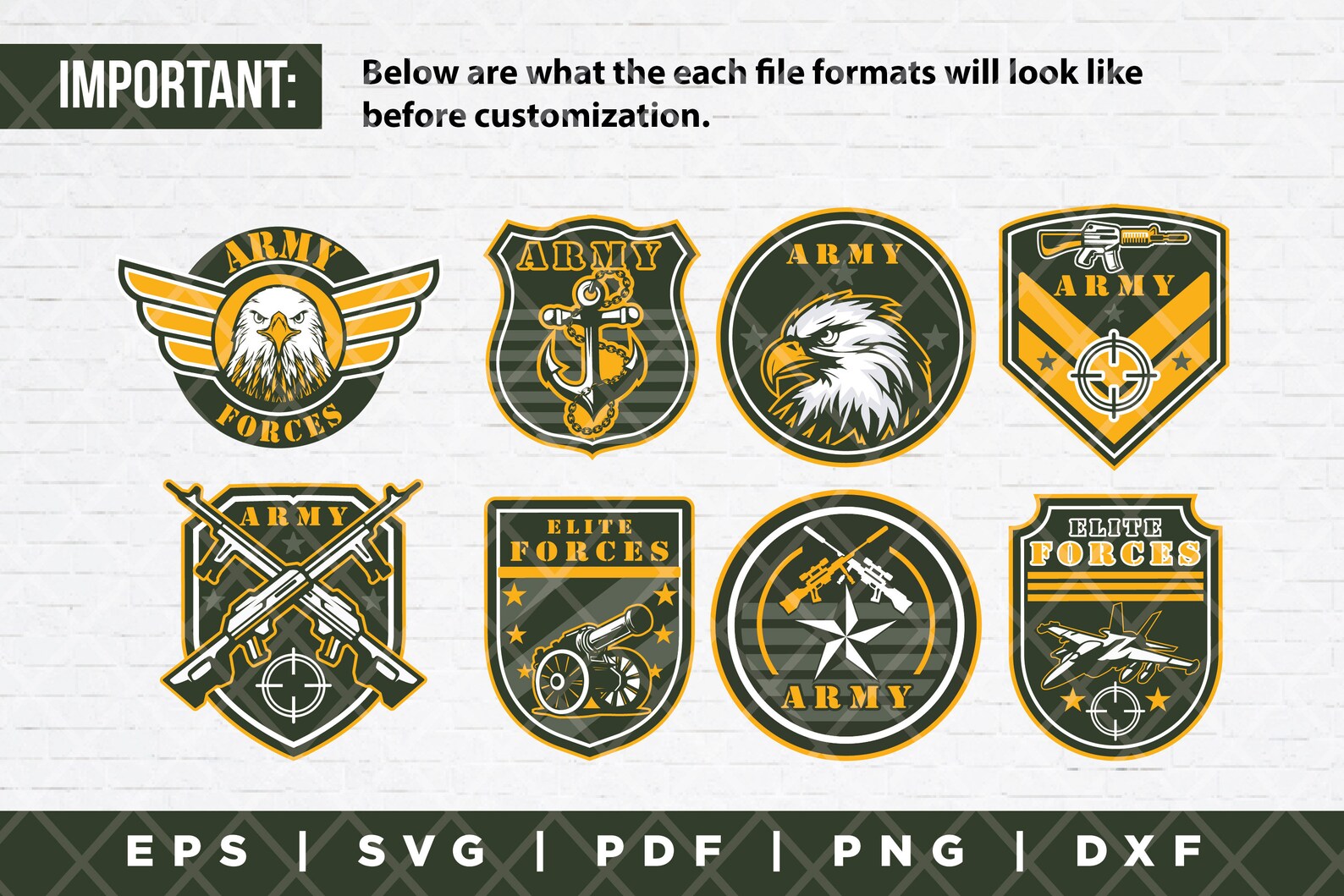 Set of Army Badge Design, Military Svg Png Bundle, Soldier Badge ...