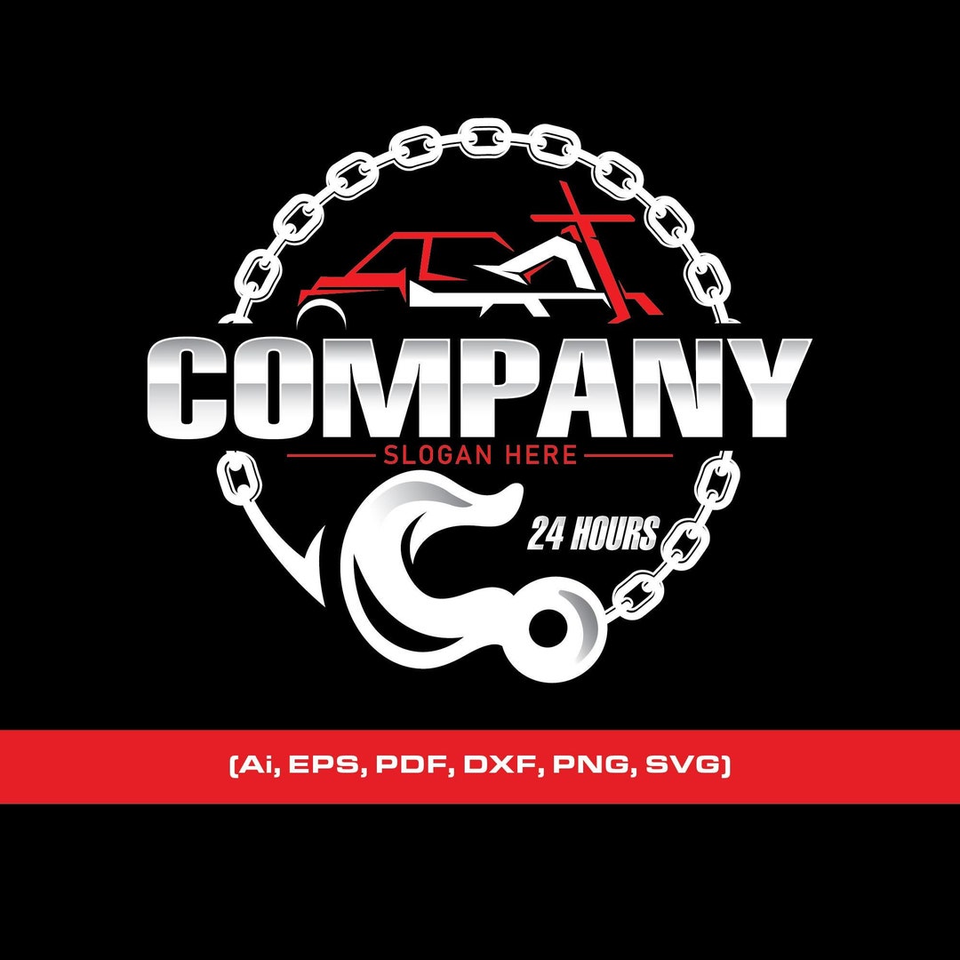 Towing Truck Logo SVG, Towing Chain Logo, Towing Business Logo Template ...