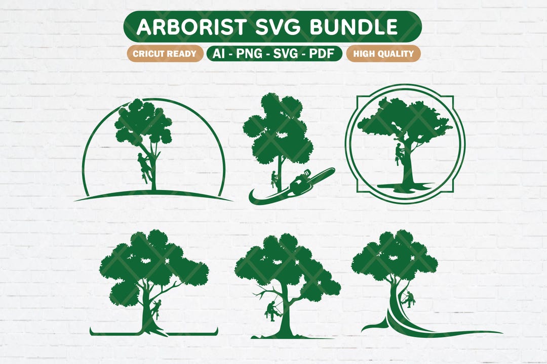 Arborist SVG Bundle, Tree Cutter Bundle Svg, Tree Surgeon Silhouette ...