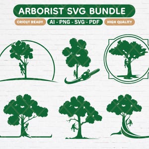 Arborist SVG Bundle, Tree Cutter Bundle Svg, Tree Surgeon Silhouette ...