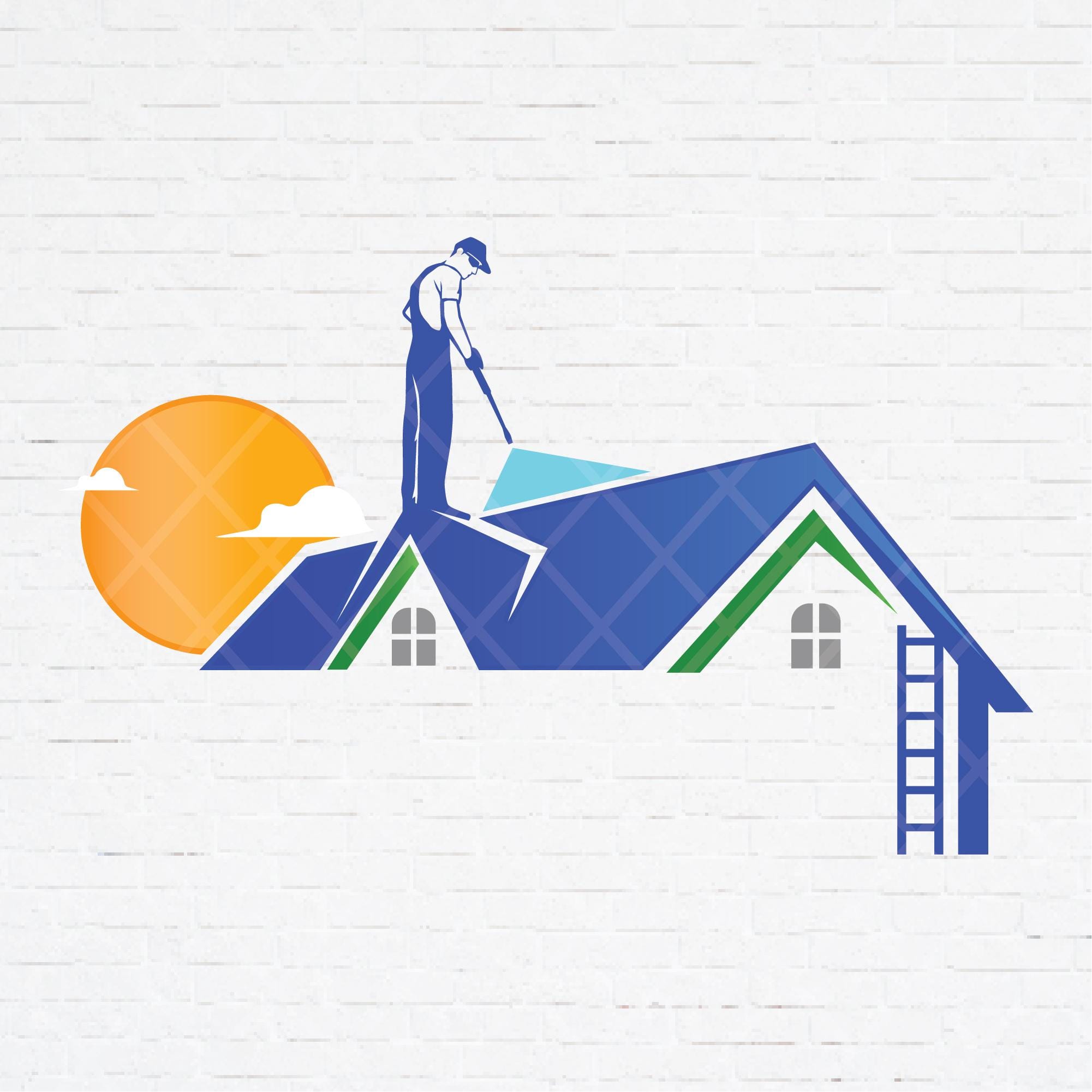 Custom Roof Cleaning Logo: Modern Roofing Business Design (digital File ...