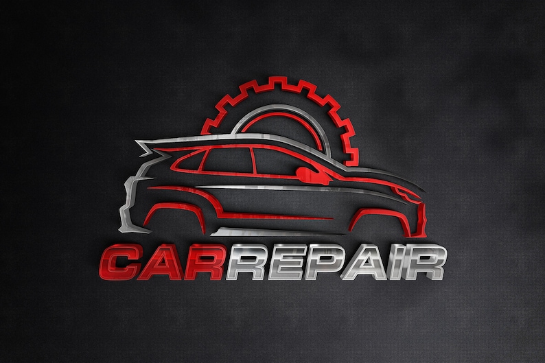 Car Repair Logo Bundle Svg, Car Repair Service Logo Template, Car Gear ...
