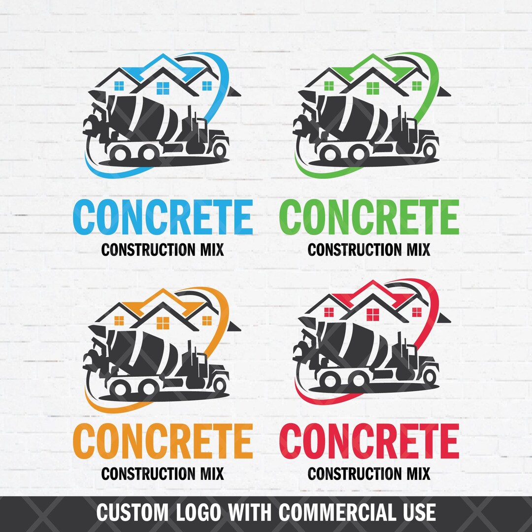Professional Concrete Construction Logo, Cement Mixer Truck Logo ...