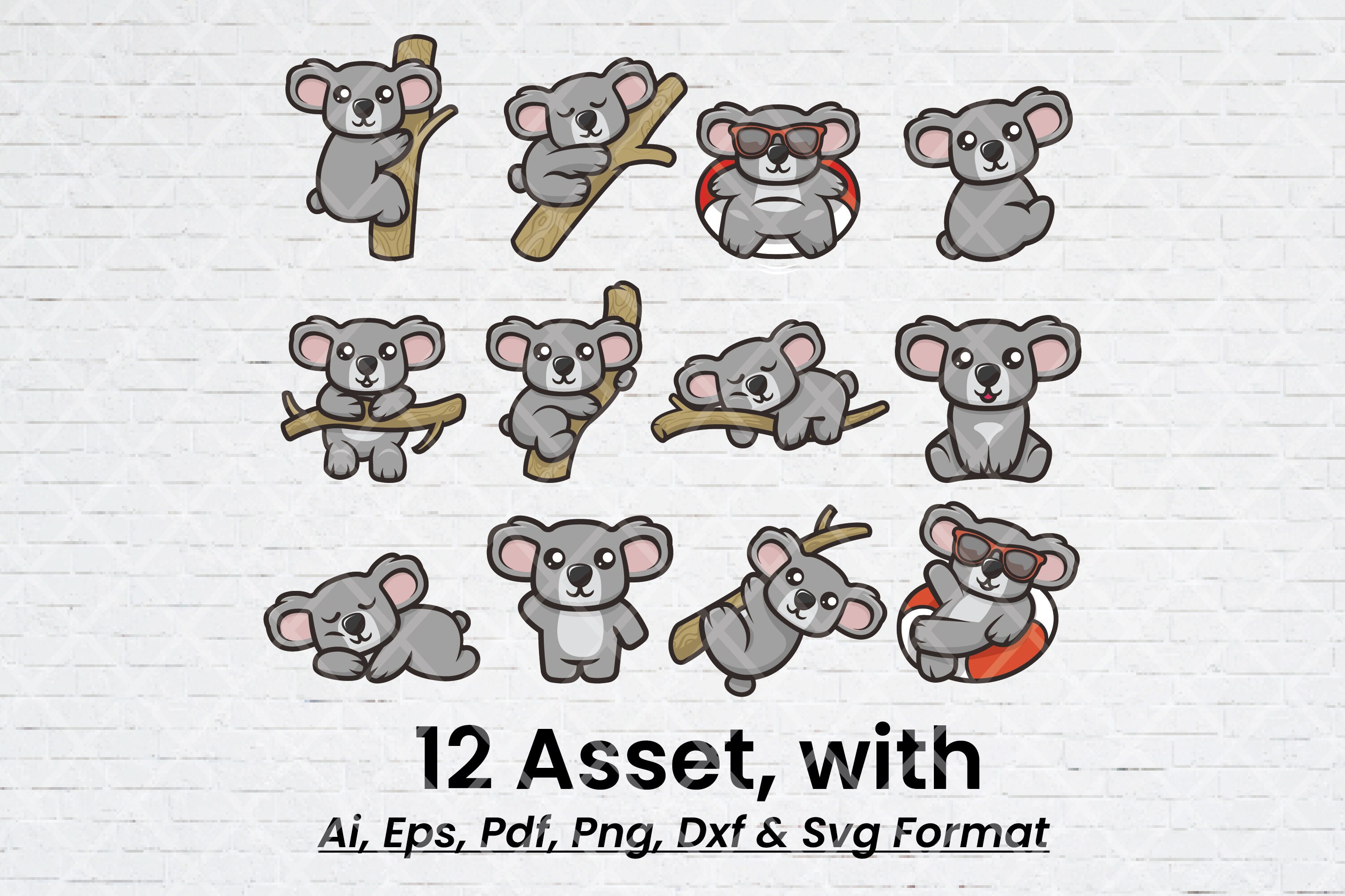 12 Cute Koala SVG Bundle: Australian Baby Koala Cartoon With - Etsy
