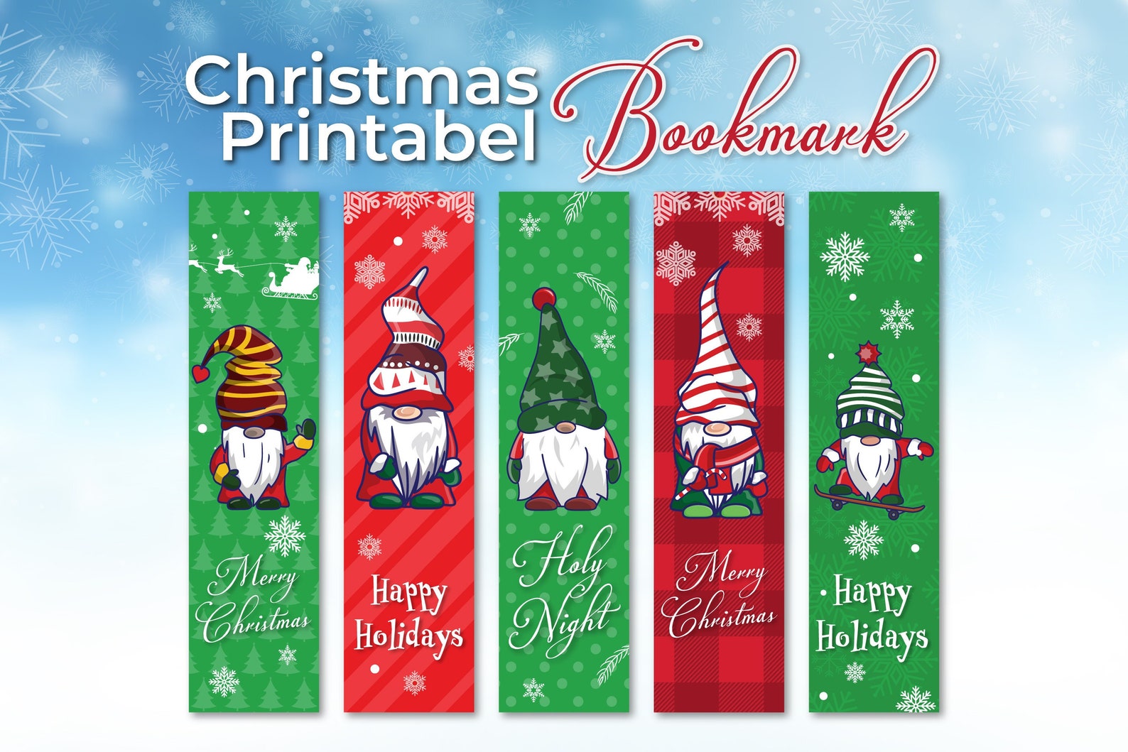 5 Printable Christmas Tree Bookmarks PNG Funny Christmas - Etsy