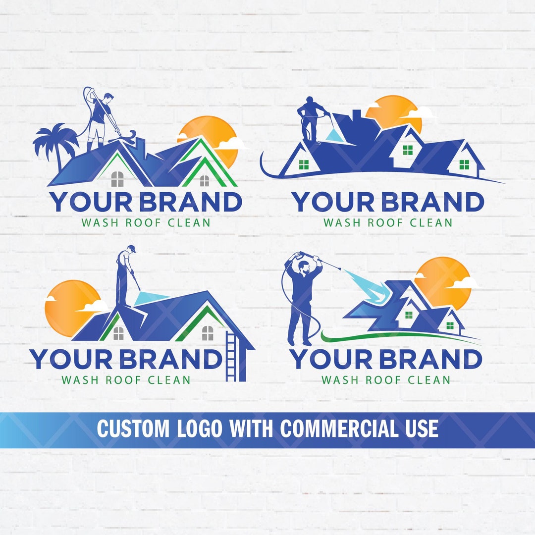 Custom Roof Cleaning Logo, Roof Maintenance Logo, Personalized Roofing ...