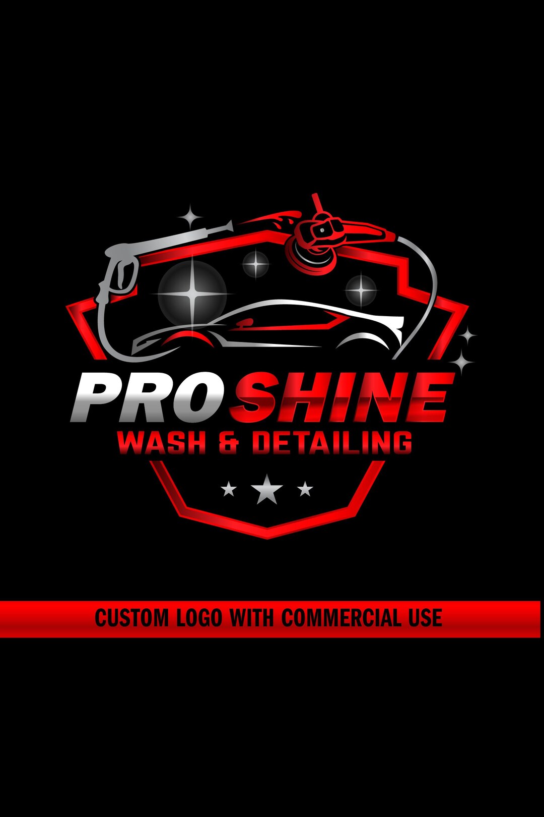 Custom Red Car Wash and Detailing Logo, Custom Auto Care Logo ...