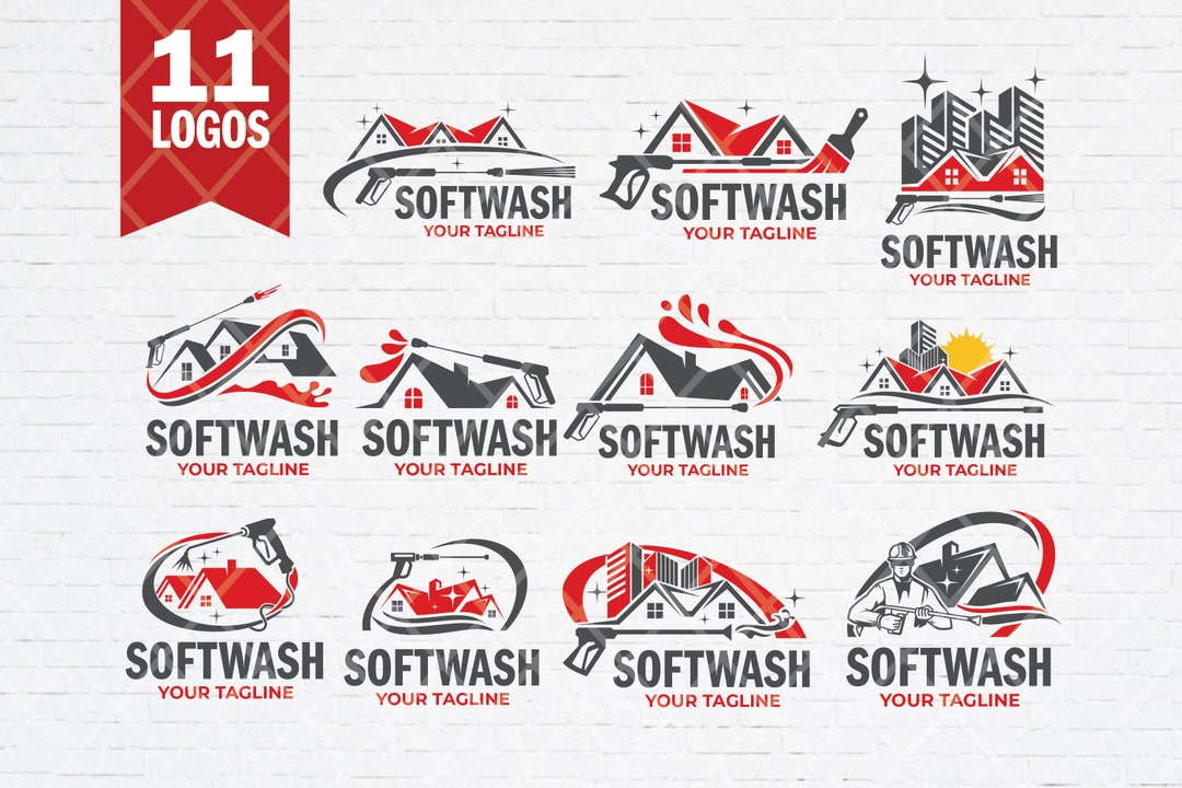 Professional Pressure Washing Logo, Soft Washing Template, Soft Wash ...