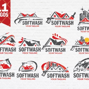 Professional Pressure Washing Logo, Soft Washing Template, Soft Wash ...