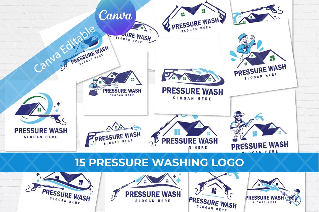 15 Canva Pressure Washing Logo Template, Pressure Cleaning Service ...