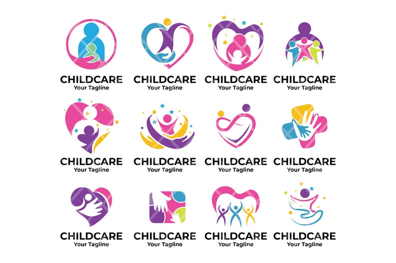 Childcare Logo Bundle: Preschool Daycare Designs (SVG, PNG) - Etsy