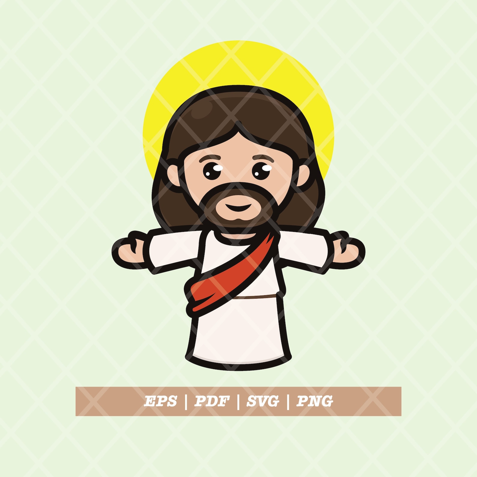 Funny Jesus Mascot, Jesus Cartoon Template, Cute Jesus Clipart, Jesus ...