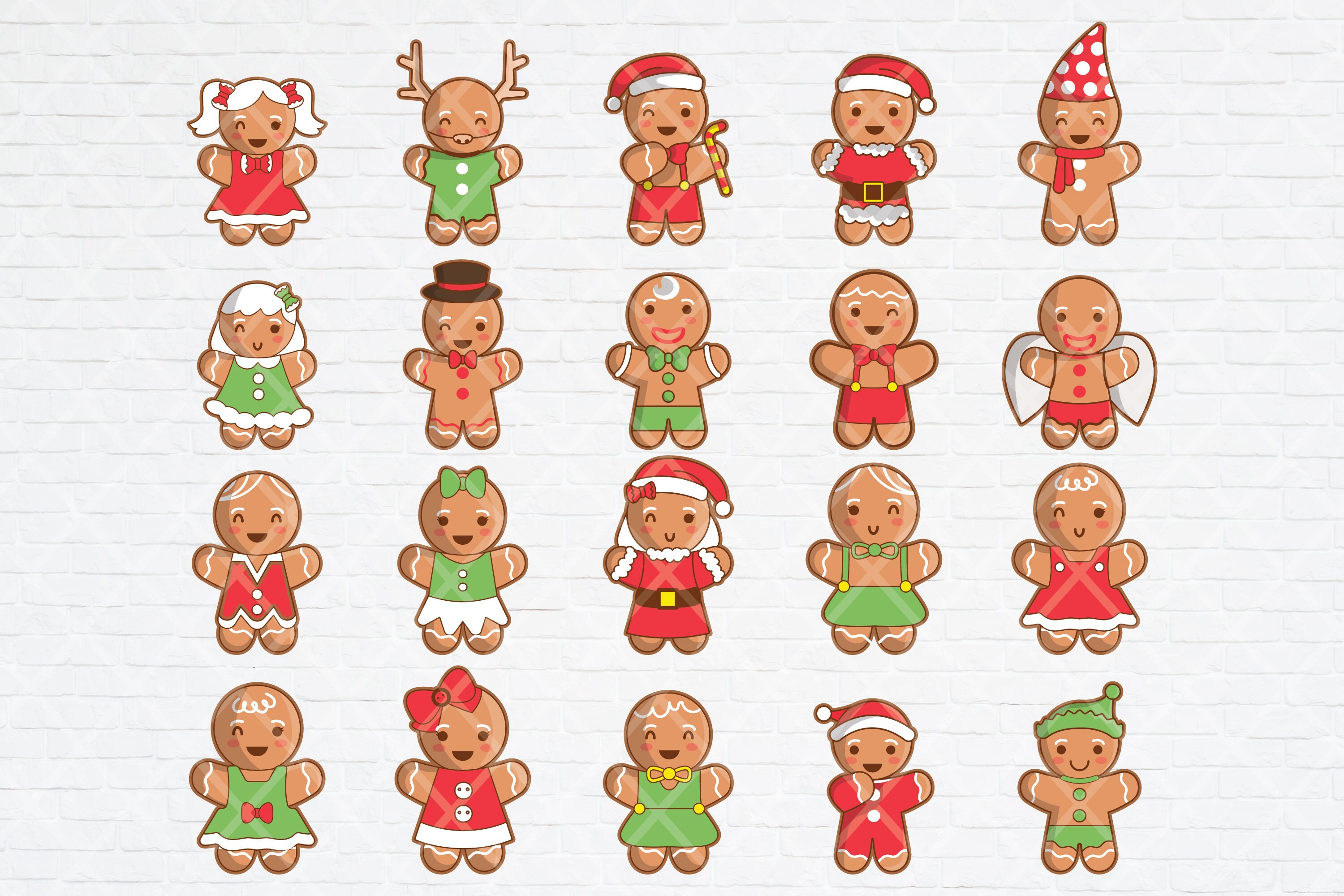 Cute Christmas Gingerbread Man Svg Png Files Bundle Xmas Etsy