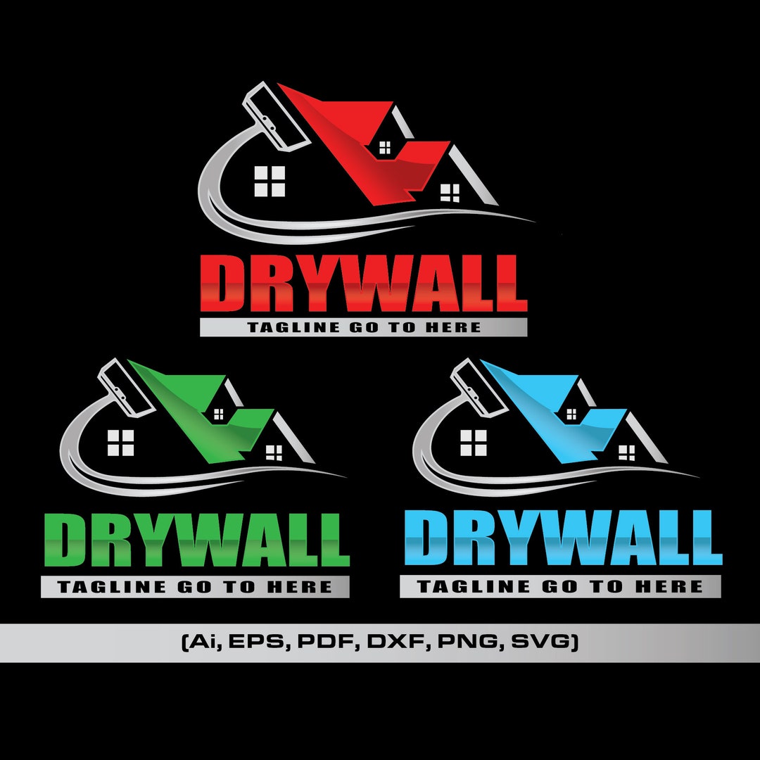 Modern Drywall Logo Design: Custom Home Improvement Logo (digital File ...