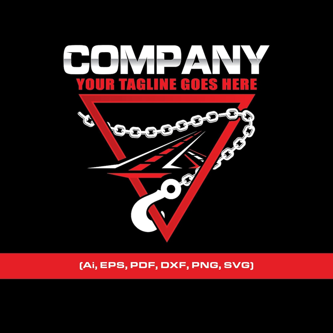 Towing Truck Logo SVG PNG, Towing Chain Logo, Towing Business Logo ...