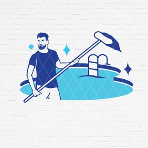 Custom Pool Cleaning Logo, Pool Maintenance Logo, Personalized Pool ...