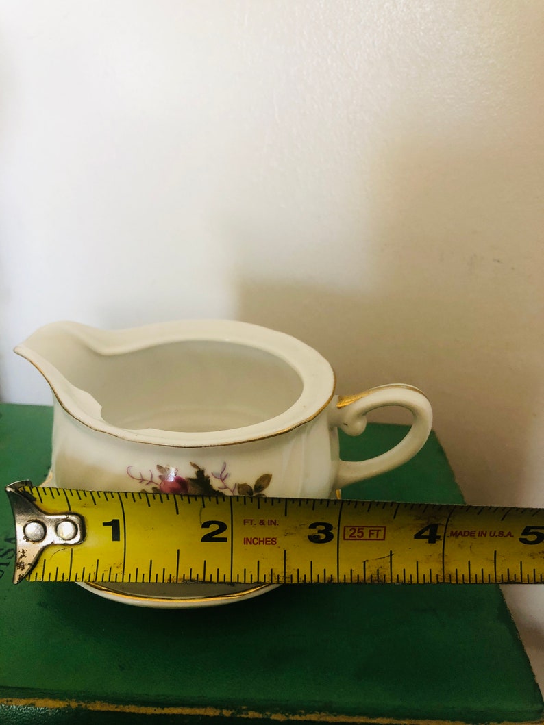 Lefton Vintage 1970s Small Creamer With Plate/ Flower - Etsy