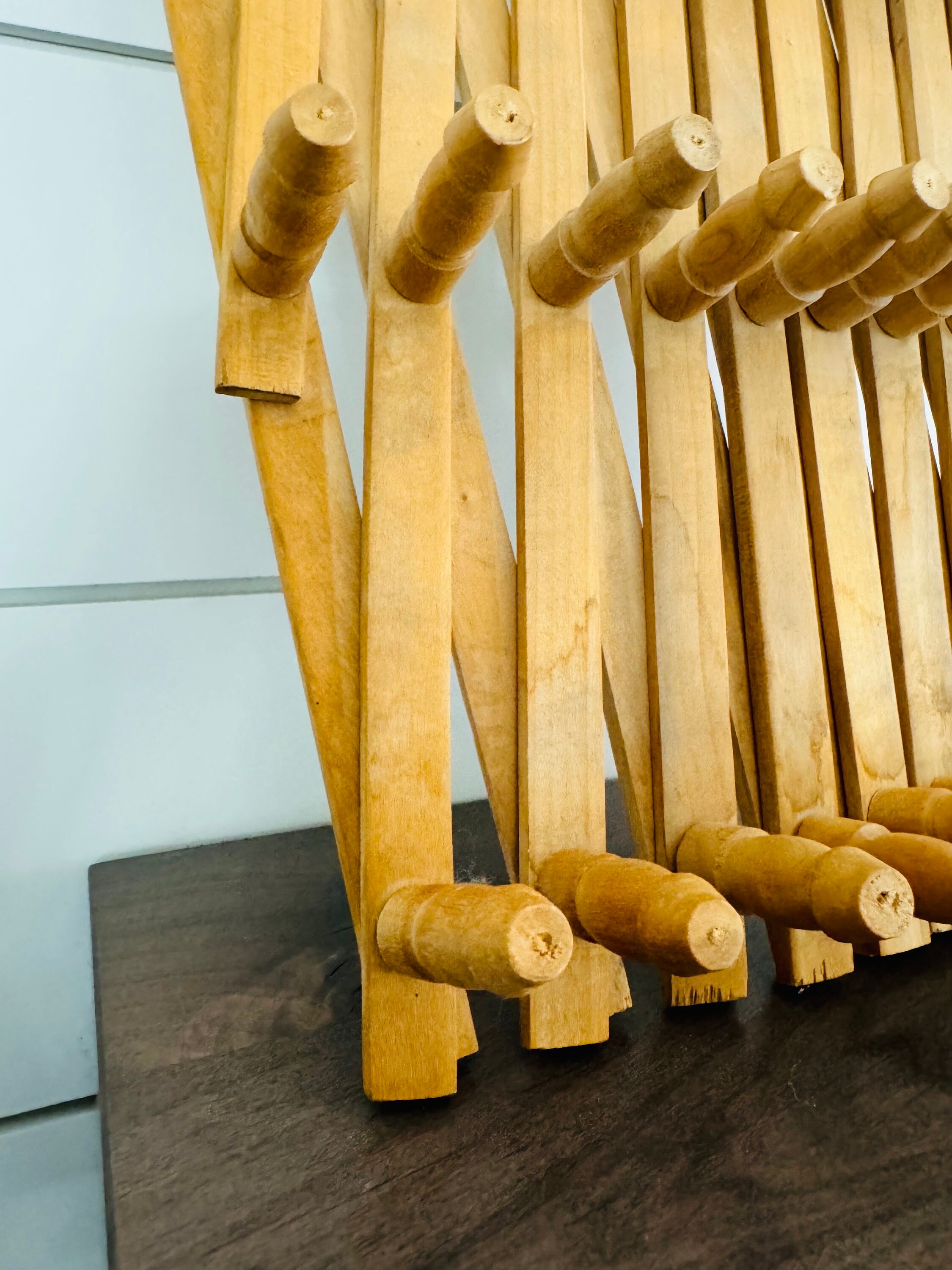 Vintage Wooden Accordion Rack/ 59 Pegs/ Wooden Rack/ Vintage Farmhouse ...
