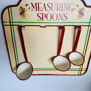 Vintage Measuring Ladle Enamelware Farmhouse Kitchen Rooster Measuring ...