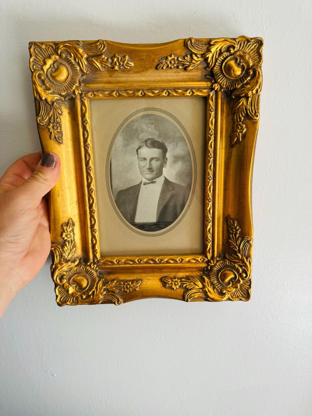 Vintage Antique Gold Frame With Antique Photo of a Man/ Name on the ...