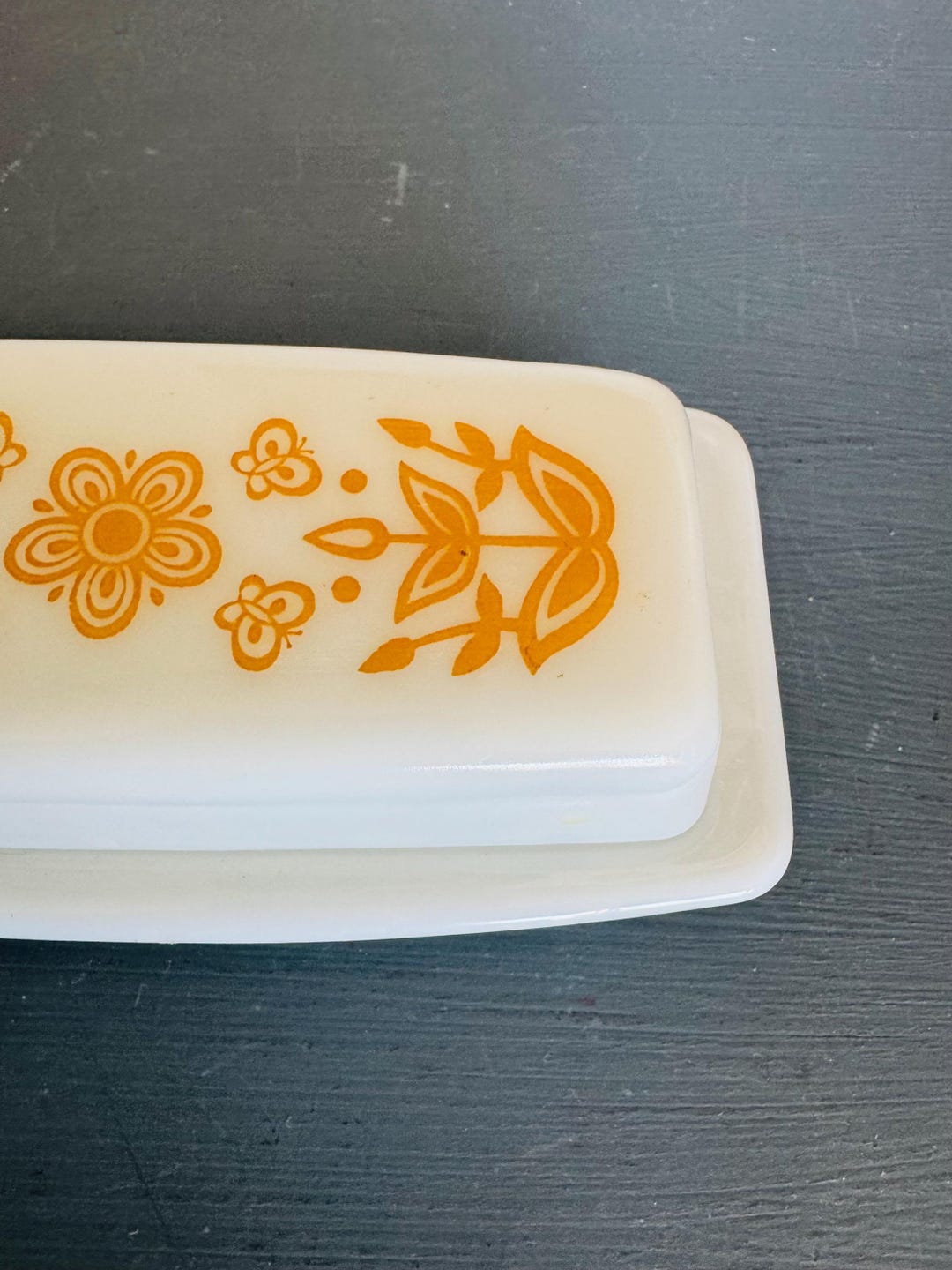 Vintage Golden Butterfly Pyrex Butter Dish/ 60’s Vintage Pyrex Butter ...