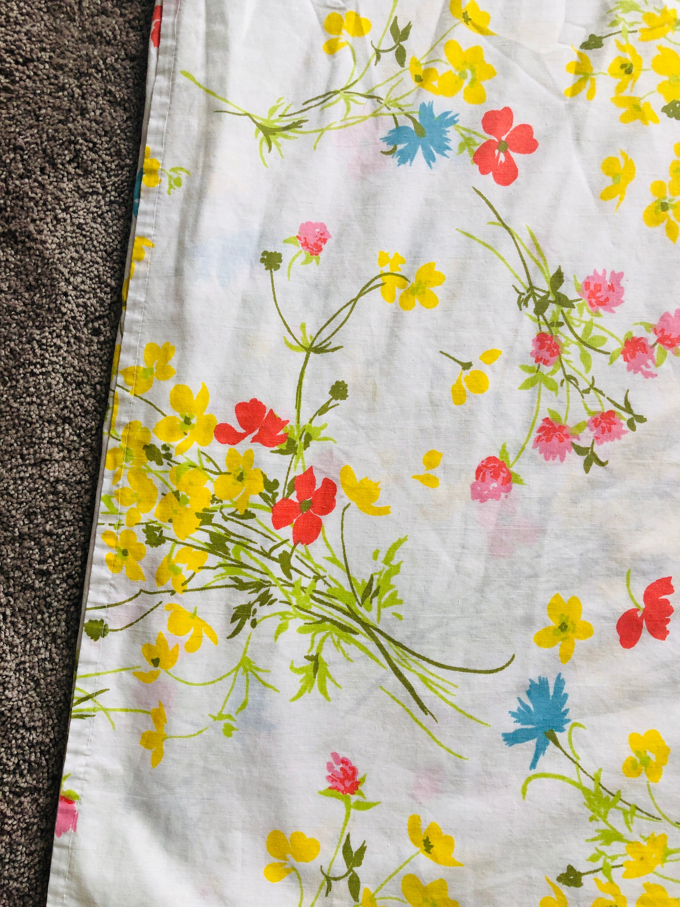 Vintage Flower 70s Queen Sheet/ Flower Sheet/ Vintage Sheet/ - Etsy