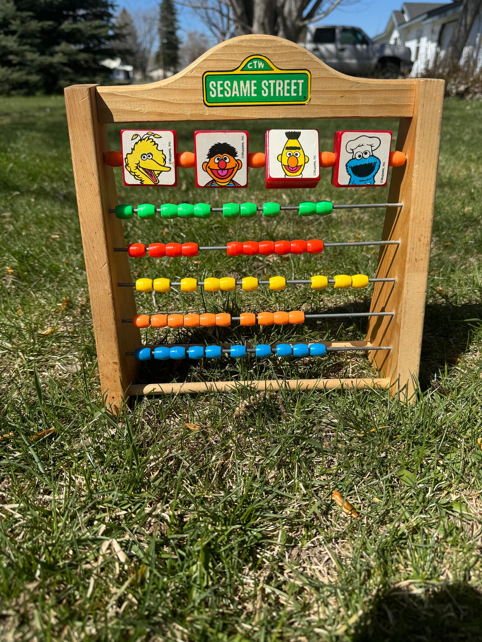 Vintage 70’s/ 80’s Sesmae Street Abacus Toy/ Vintage Toys/ Vintgae Sesmae Street/ - Etsy
