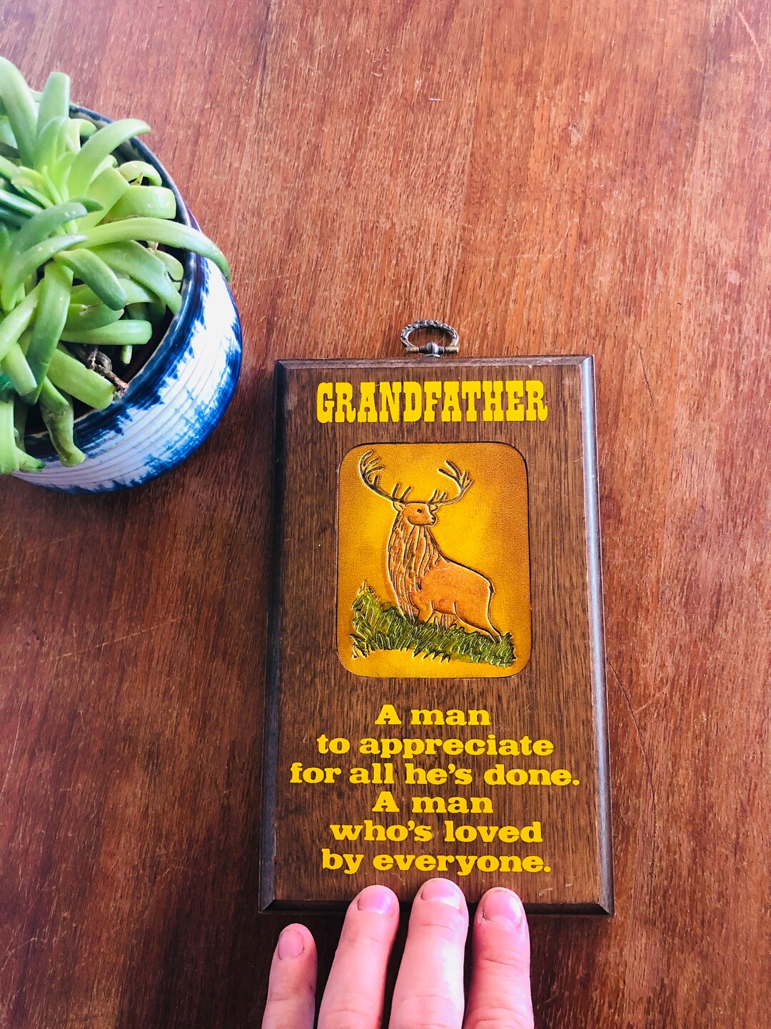 Grandpa Gift/ Grandfather Plaque/ Vintage Grandfather Gift/animal Art ...