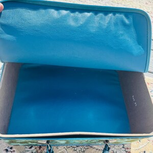 Vintage Floral Blue & Green 70’s Groovy Suitcase/ Soft Carpet Suitcase ...