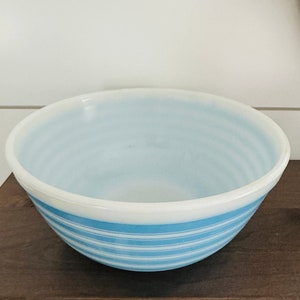 Vintage Pyrex 403 2 1/2 Quart / Blue and White Striped Bowl/ Mid ...
