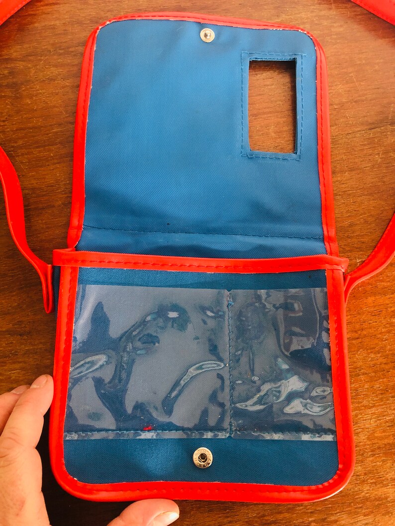 Smurfette Vintage Bag/ Blue and Red Smurf Bag/ Kid Purse/ 80s Purse ...