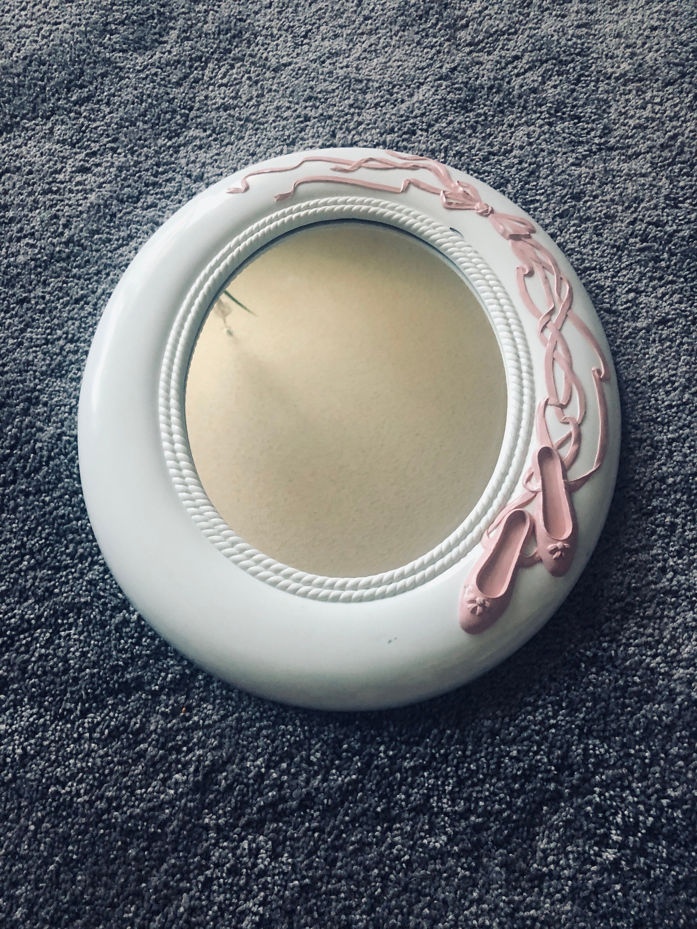 Vintage Ballerina Oval Mirror With Two Small Mirrors/ Girls Room Mirror ...
