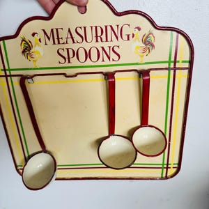Vintage Measuring Ladle Enamelware Farmhouse Kitchen Rooster Measuring ...
